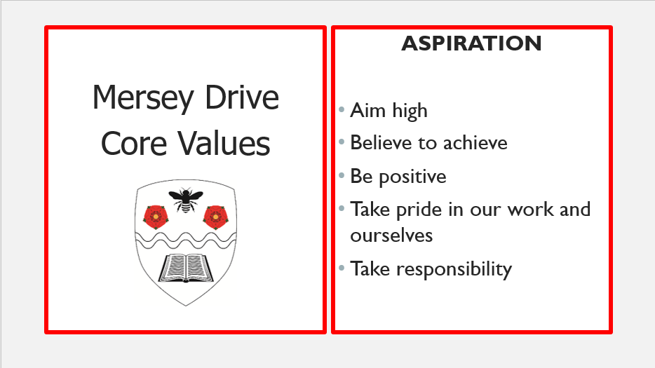 Our Vision & Values | MERSEY DRIVE COMMUNITY PRIMARY SCHOOL