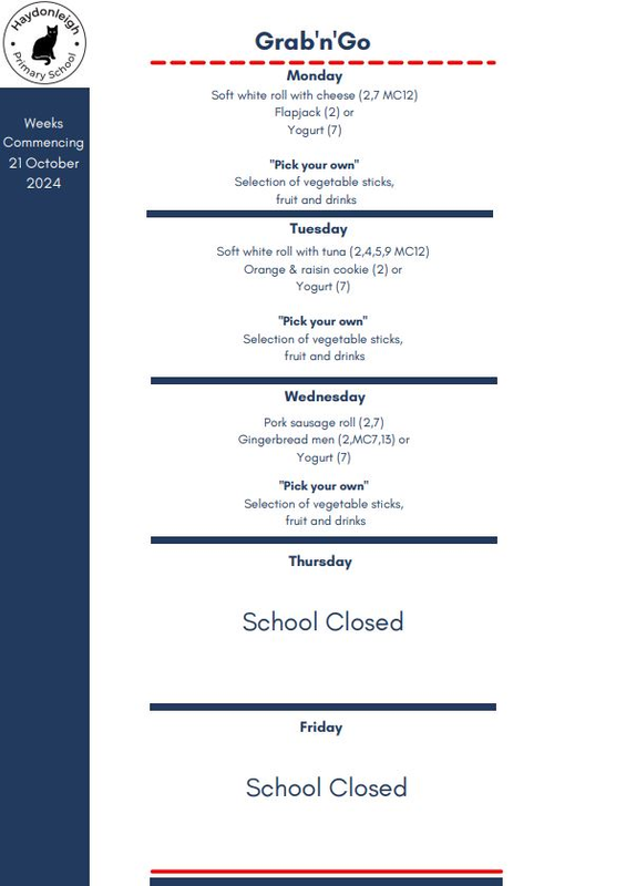 School Menu | Haydonleigh Primary School