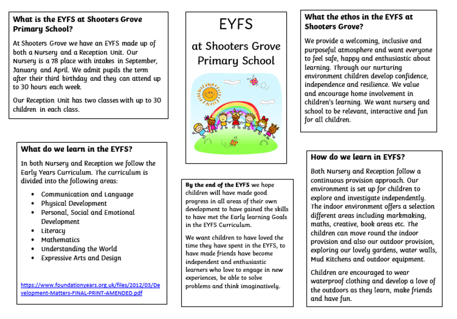EYFS | Shooters Grove Primary School