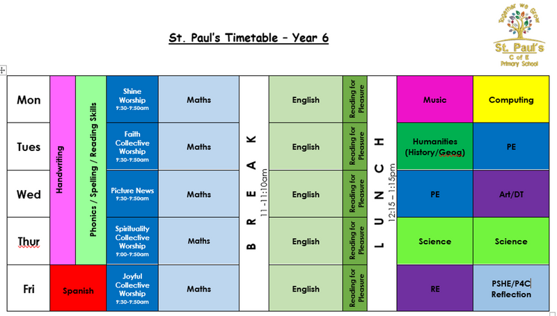 Year 6 - Lavender Class | St Paul's C.E Primary School