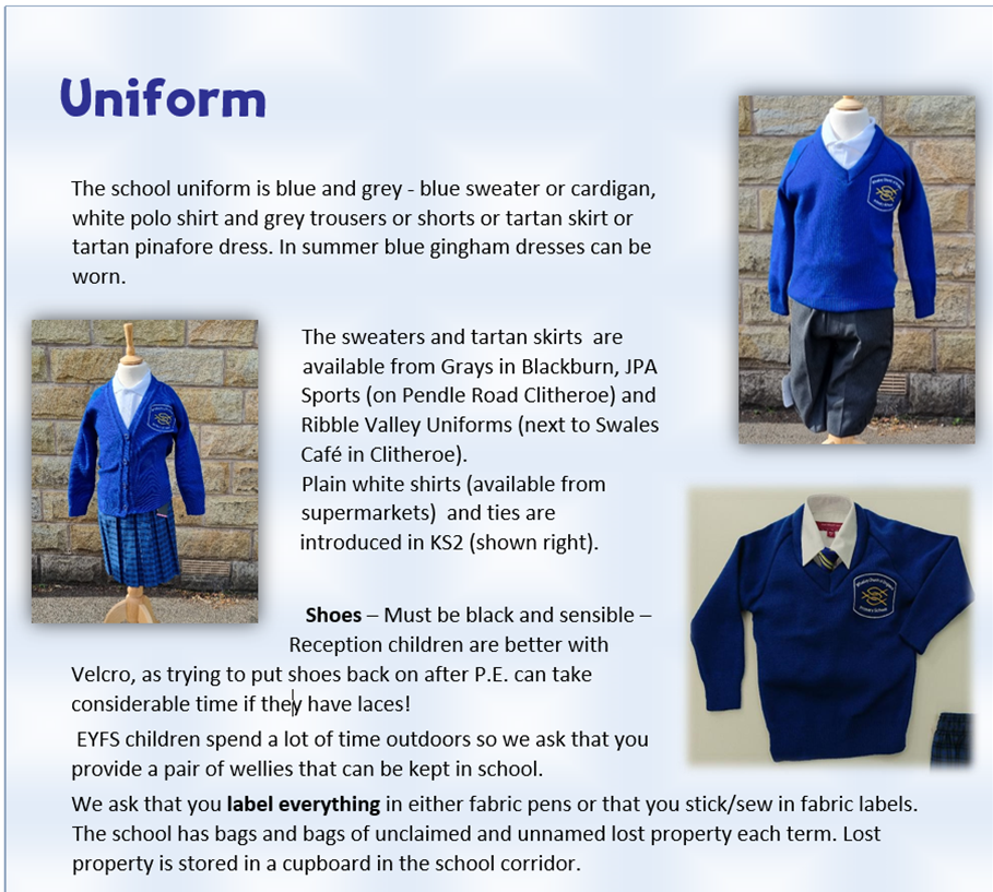 Uniform | Whalley Primary School