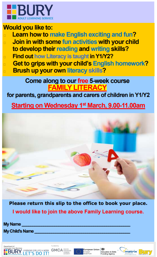 Bury Family Learning | MERSEY DRIVE COMMUNITY PRIMARY SCHOOL