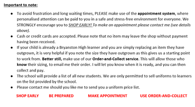 School Shop | Bryanston High School